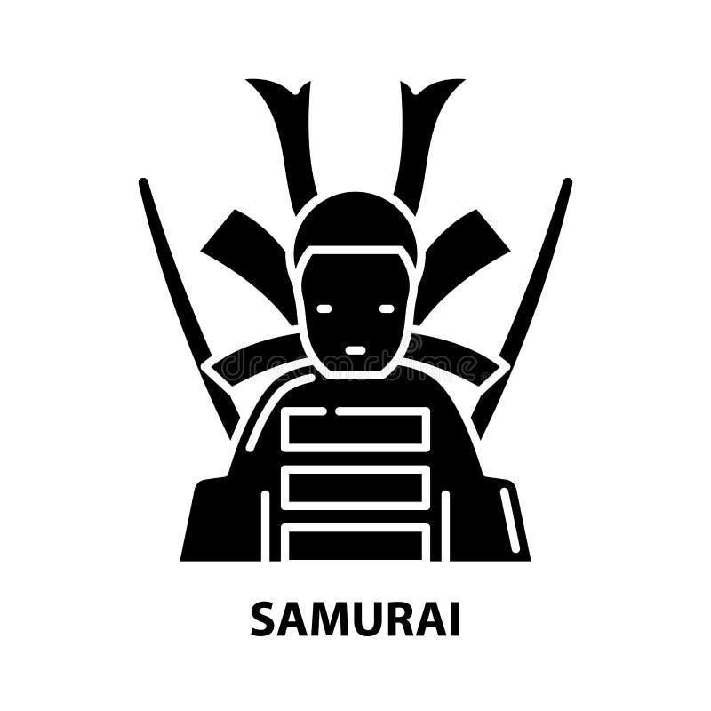 Samurai Icon, Black Vector Sign with Editable Strokes, Concept ...
