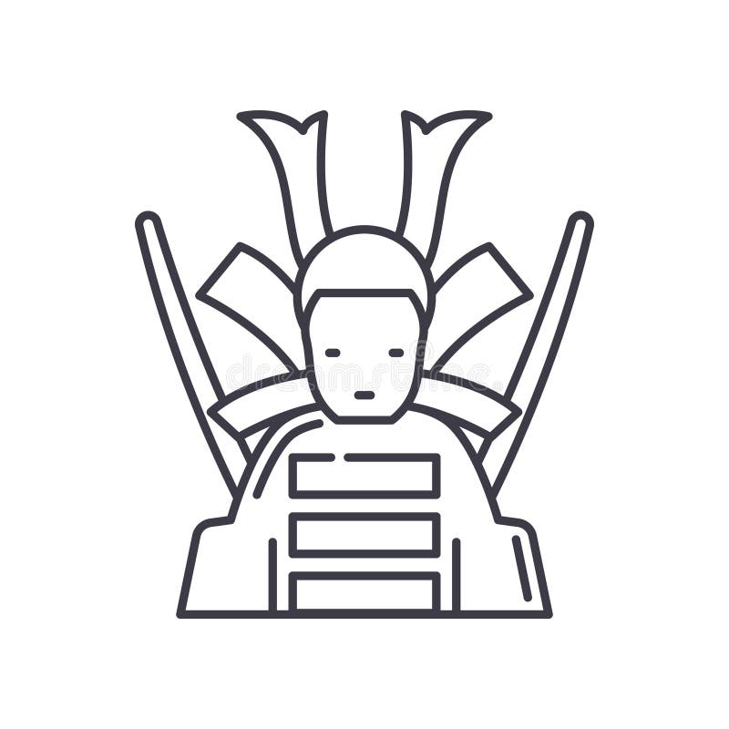 Samurai Icon, Linear Isolated Illustration, Thin Line Vector, Web ...