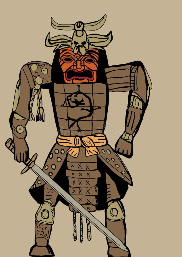 Samurai stock illustration. Illustration of katana, comic - 38828349