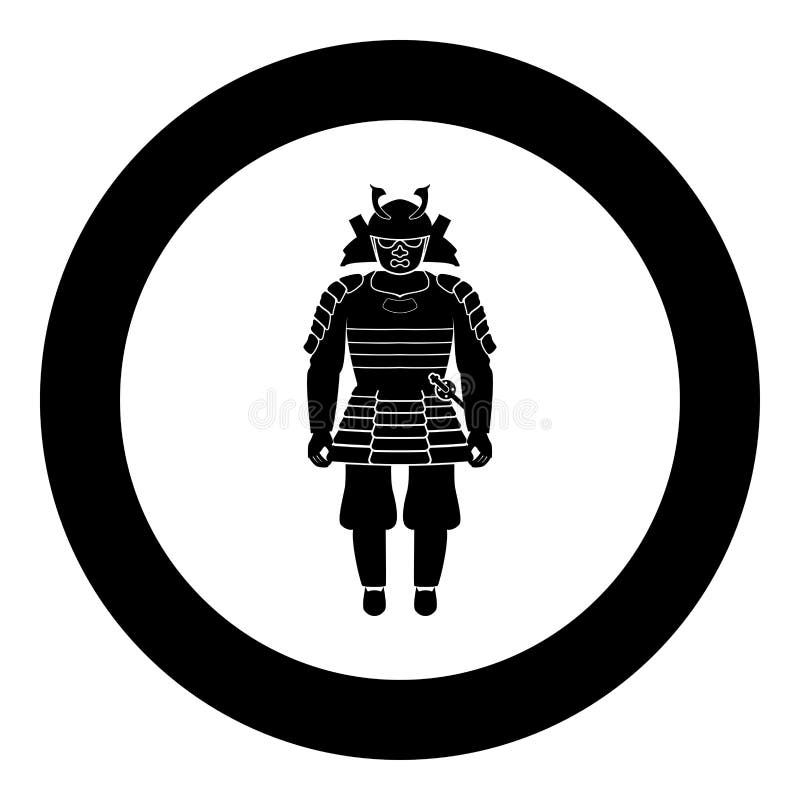 Samurai Japan Warrior Icon in Round Black Color Vector Illustration ...