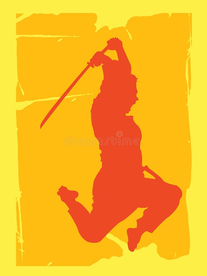Engraving with samurai stock vector. Illustration of engraving - 7351753