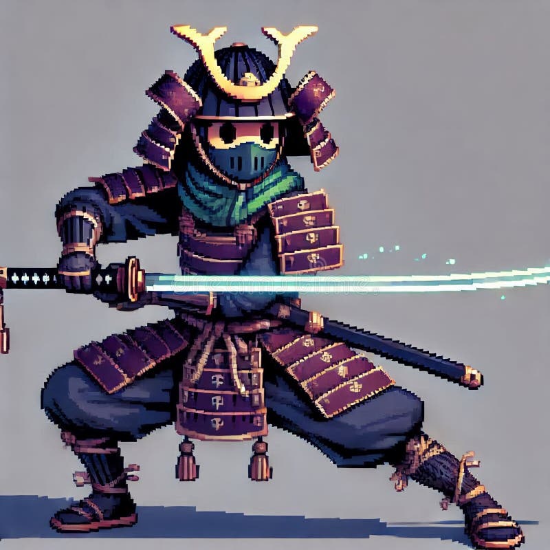 Samurai Knight Silhouette Design Stock Illustration - Illustration of ...