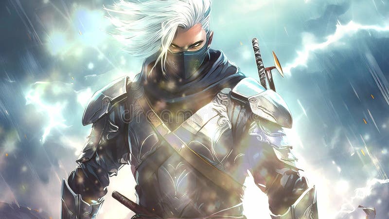 Samurai Like Ninja Combination with Lightning Effect AI Generated Stock ...