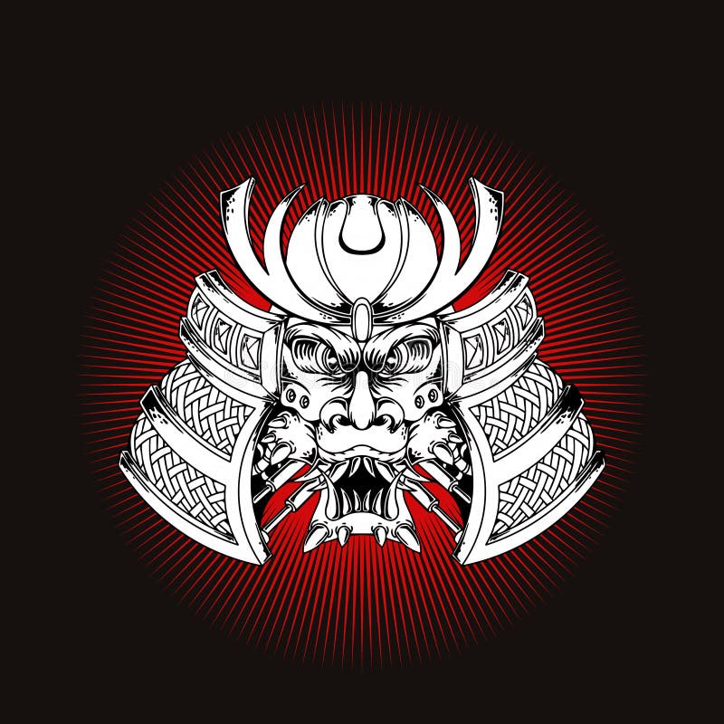 Samurai mask design stock illustration. Illustration of head - 264140077