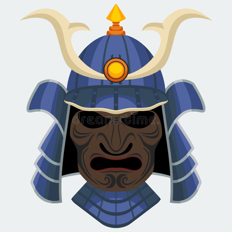 Samurai Face Mask Vector Logo Template Stock Vector - Illustration of ...