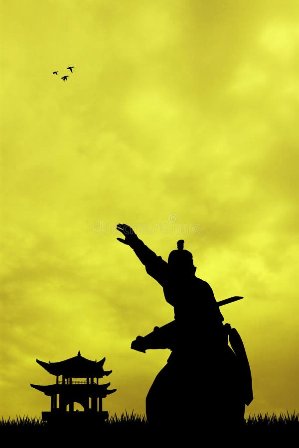 Silhouette of Ninja at Sunset Stock Illustration - Illustration of ...