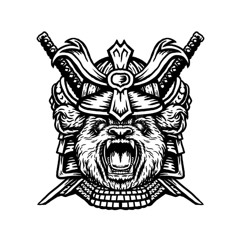 Panda Samurai Mascot. Esport Logo Design Stock Vector - Illustration of ...