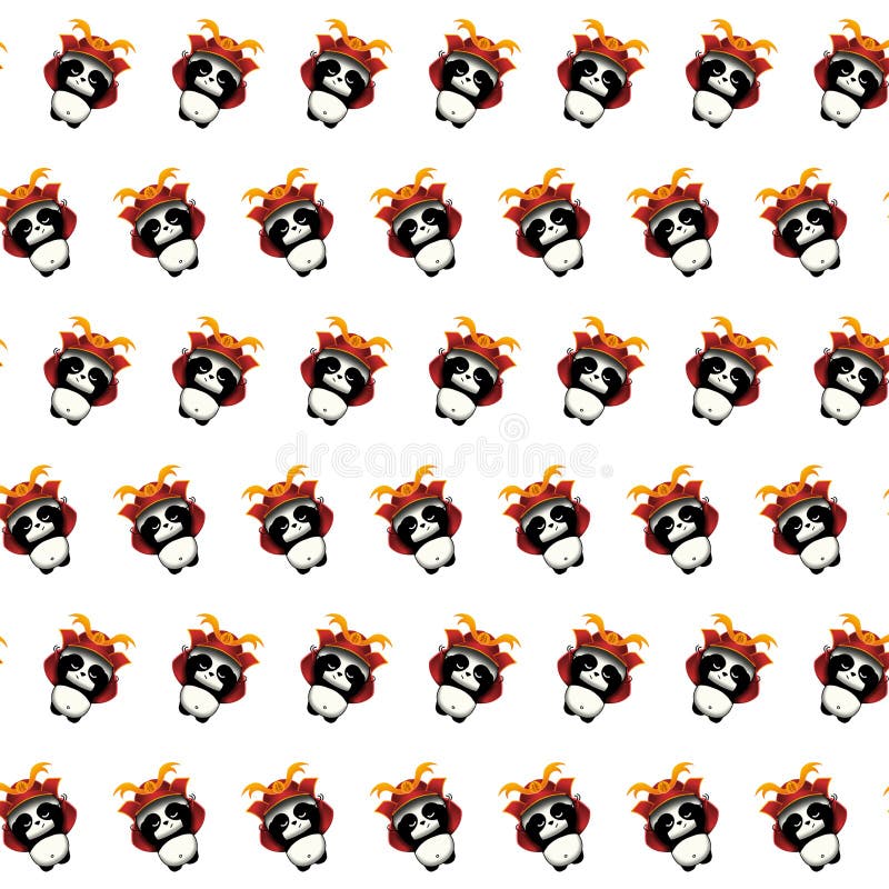 Samurai Panda - Sticker Pattern 06 Stock Illustration - Illustration of ...