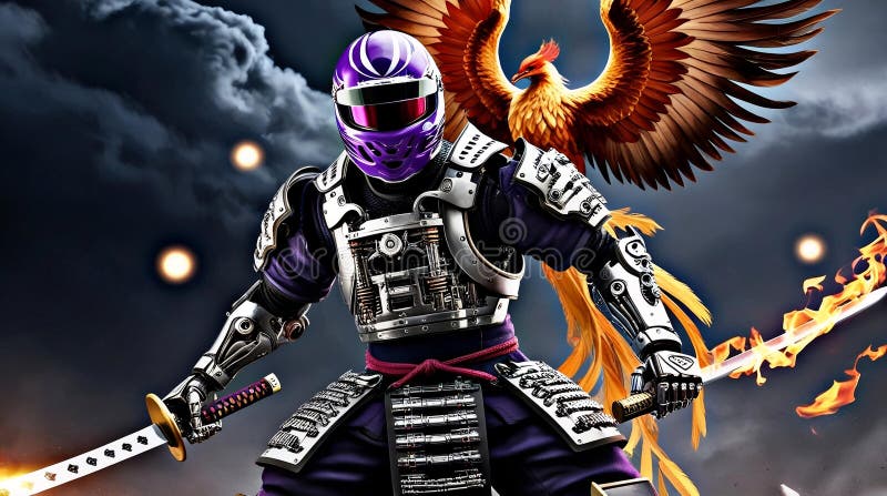 Samurai Phoenix Knight stock photo. Image of costume - 357455850