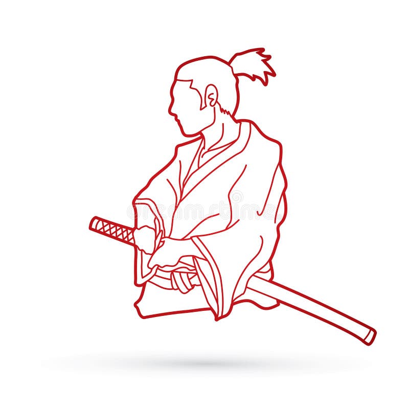 Samurai Ready To Fight Action Graphic Vector Stock Vector ...