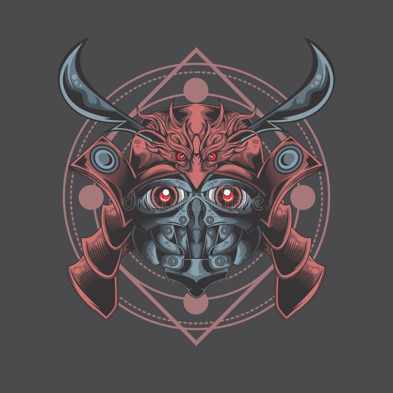 Samurai robot stock vector. Illustration of drawing - 144710868