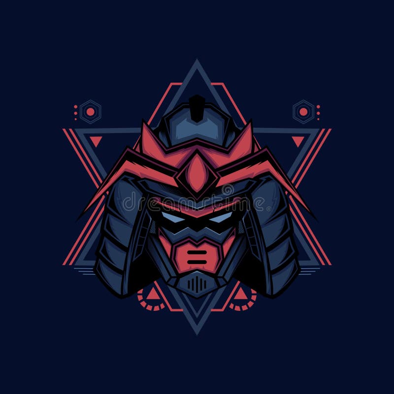 Samurai Head Vector