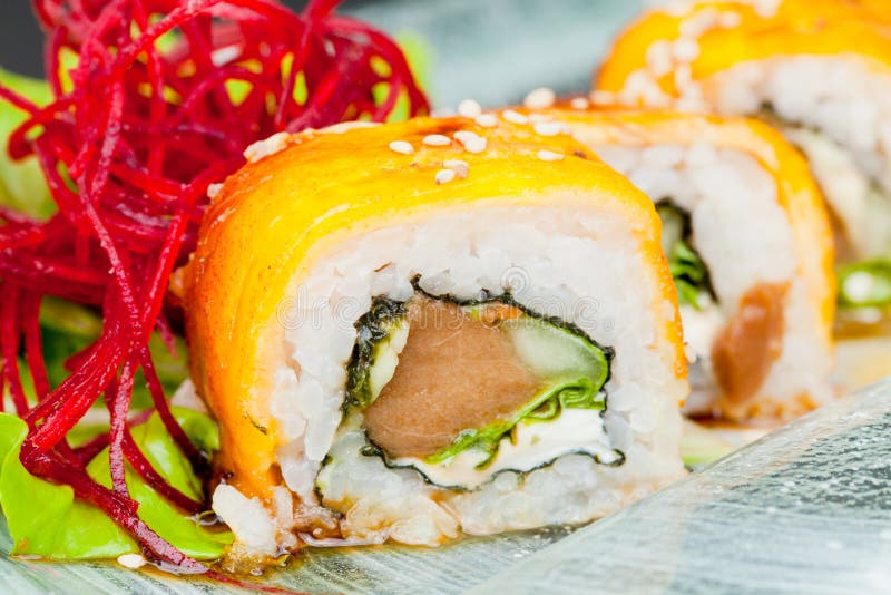 Samurai Roll Close Up stock image. Image of cuisine, oriental - 61380455