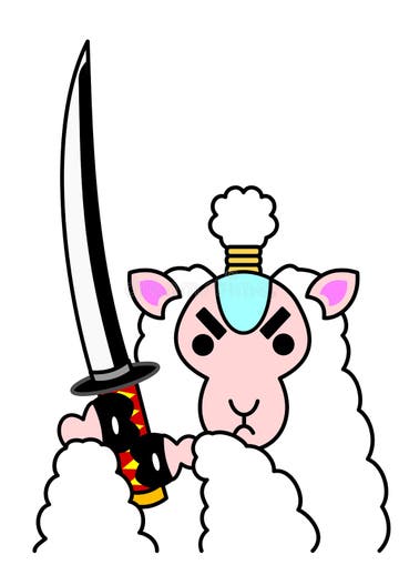 Samurai sheep stock vector. Illustration of samurai, livestock - 41462567