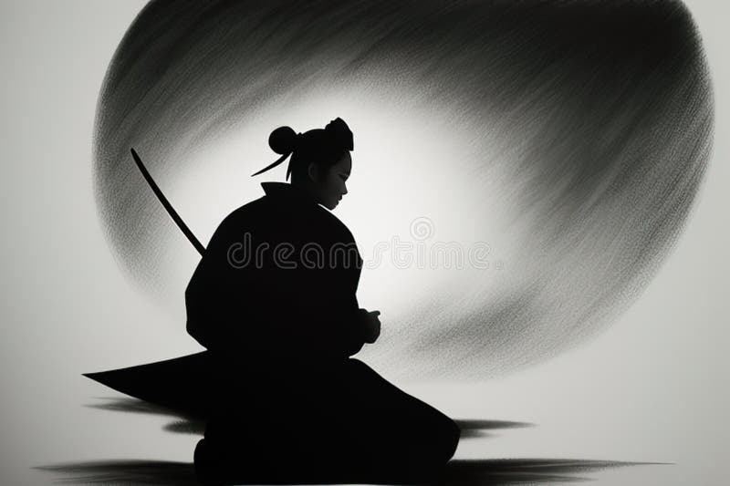 Samurai Sitting on the Floor at 30-7-2024 Stock Illustration ...