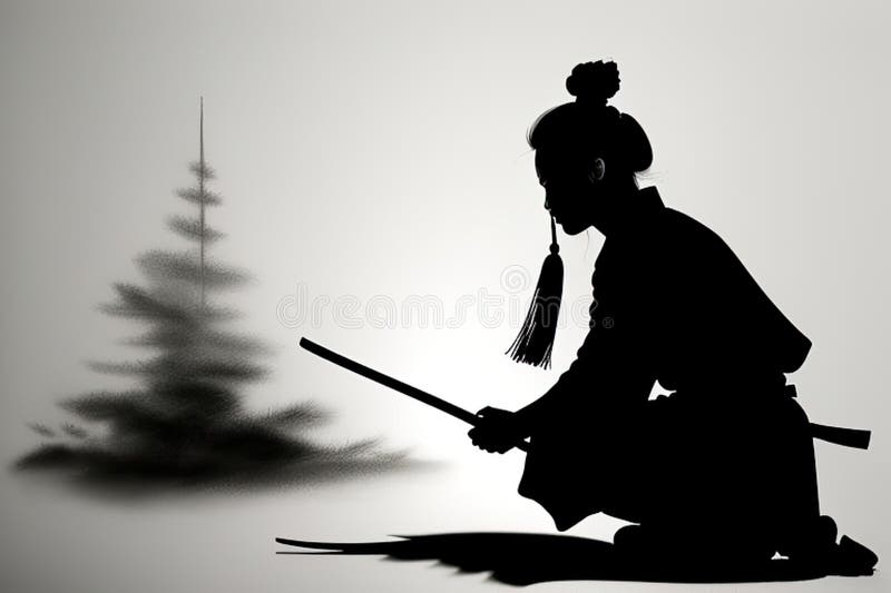 Samurai Sitting on the Floor at 30-7-2024 Stock Illustration ...