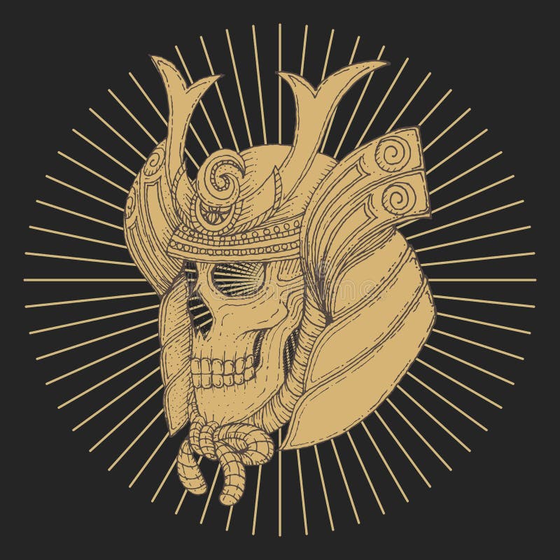 Samurai Skull Mask Illustration Logo Vector Stock Vector - Illustration ...