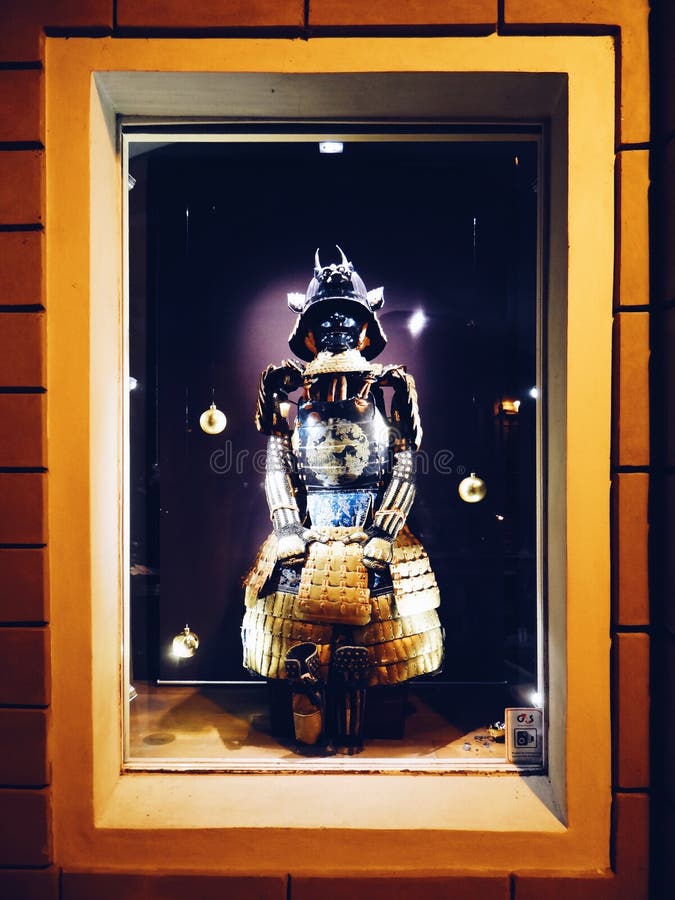 Samurai Stands in the Window Editorial Photo - Image of casa, arch ...