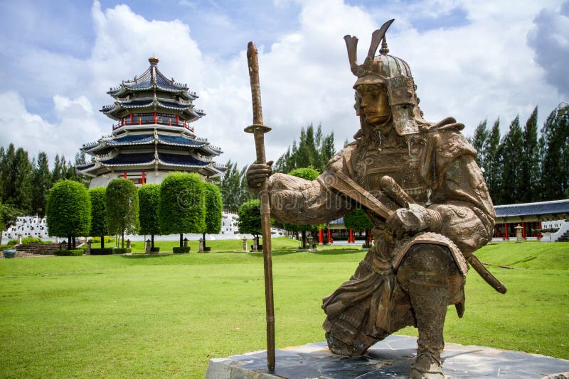 Samurai Statue in the Garden Stock Photo - Image of warrior, palace ...