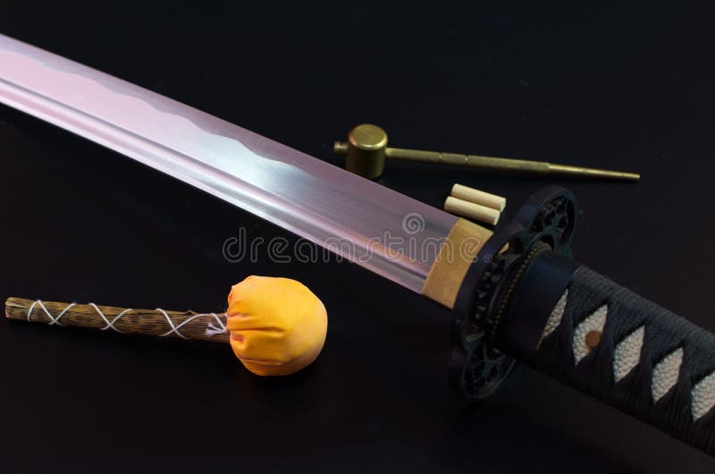 Samurai sword. stock image. Image of black, culture, battle - 76985705