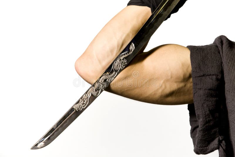 Strong Man with Samurai Sword Stock Image - Image of athlete ...