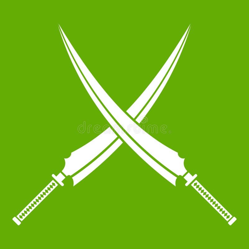 Samurai Swords Icon Set Color Hexahedron Stock Vector - Illustration of ...