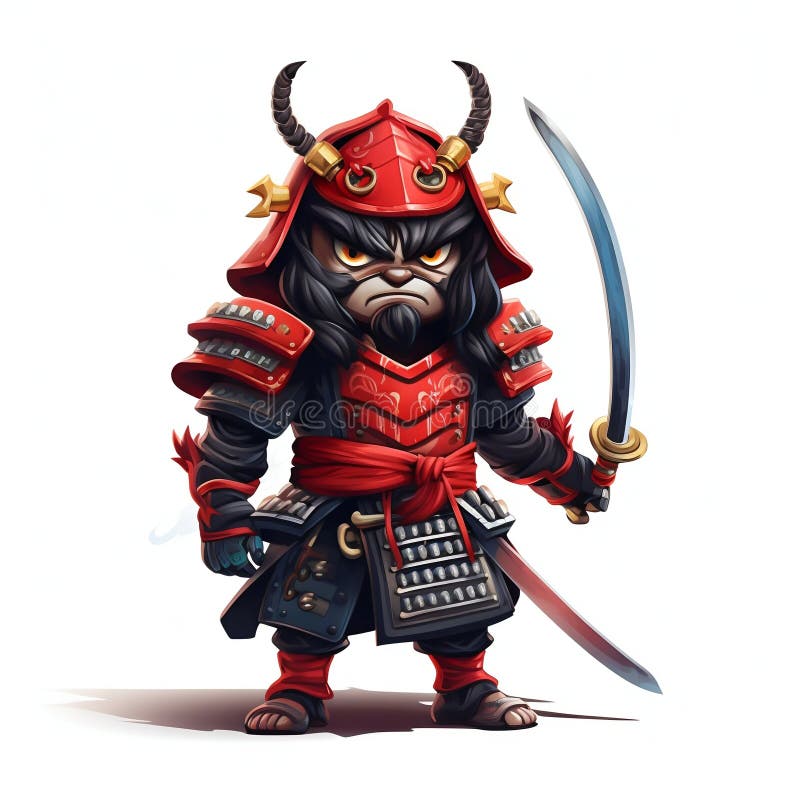 Samurai in Traditional Armor Ready for Battle. Generative Ai Stock ...