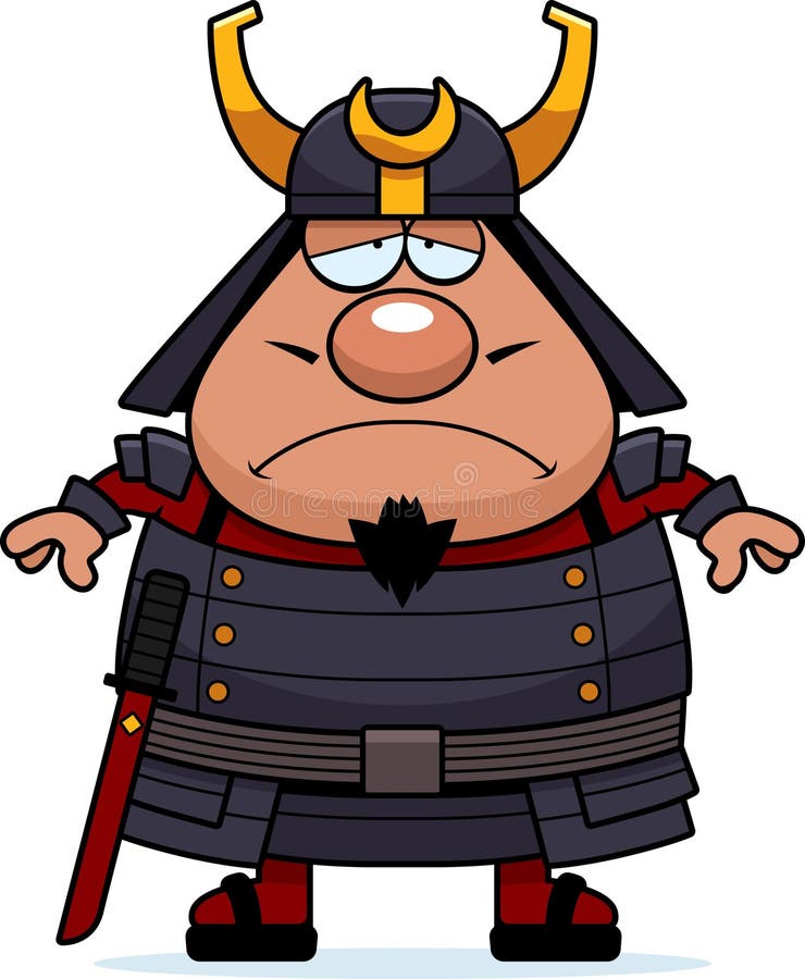 Samurai triste del fumetto illustrazione vettoriale. Illustrazione di ...
