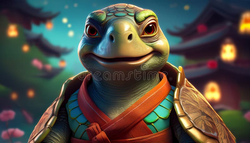 Samurai turtle stock illustration. Illustration of pattern - 376737516