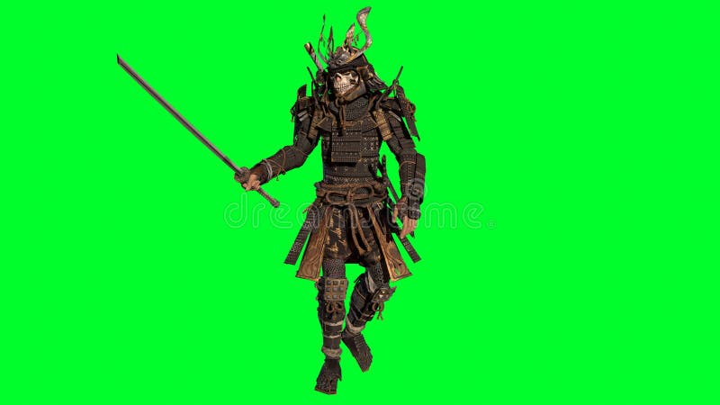 The Samurai Warrior 3d Model Render Stock Illustration - Illustration ...