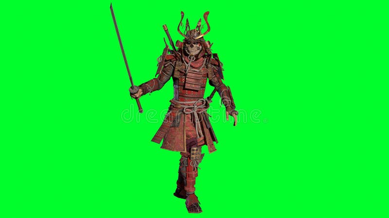 The Samurai Warrior 3d Model Render Stock Illustration - Illustration ...