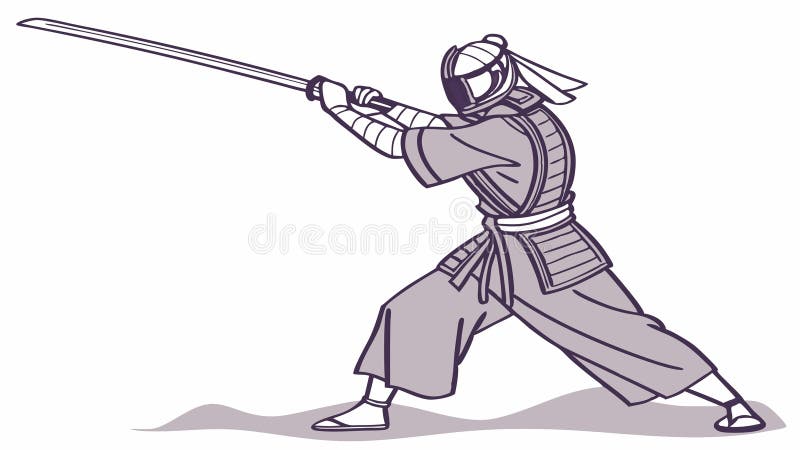 Samurai Warrior in Full Armor with a Katana Sword Vector Art, Vector ...