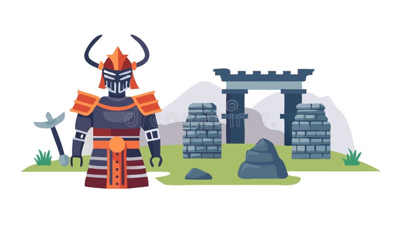 Samurai Warrior Standing Guard Stock Illustrations – 55 Samurai Warrior ...