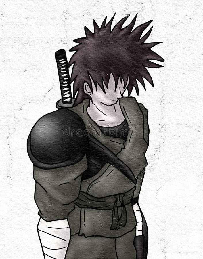 Samurai Warrior Hand Illustration Stock Illustration - Illustration of ...