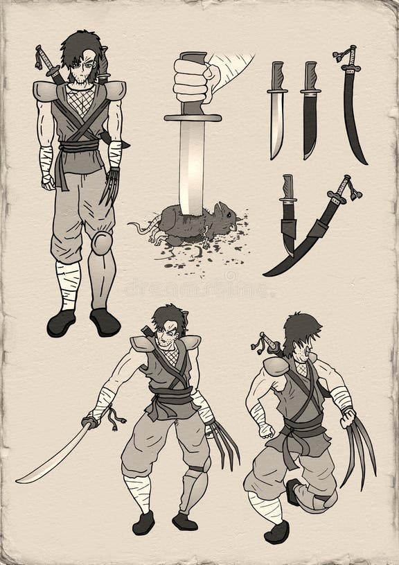 Samurai Warrior Illustration Stock Illustration - Illustration of paper ...