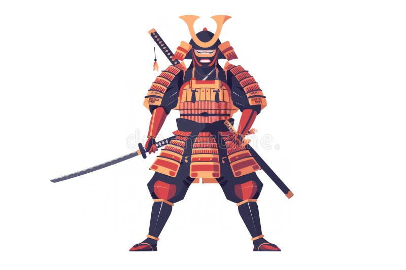 Samurai Warrior: a Japanese Samurai in Elegant Armor, Holding a Katana ...