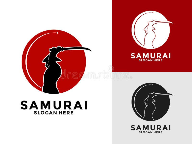 Samurai Warrior Logo Design Vector. Silhouette of Samurai Logo Icon ...