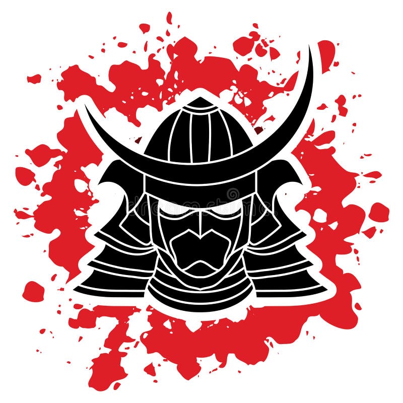 Samurai warrior mask stock vector. Illustration of editable - 81183293