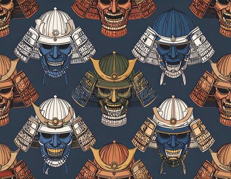 Various Samurai Armor Masks Stock Illustrations – 14 Various Samurai ...
