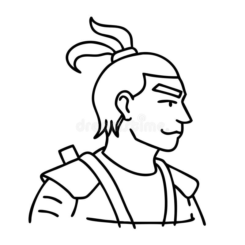 Samurai Warrior Profile Outline Vector for Art Design and Inspiration ...