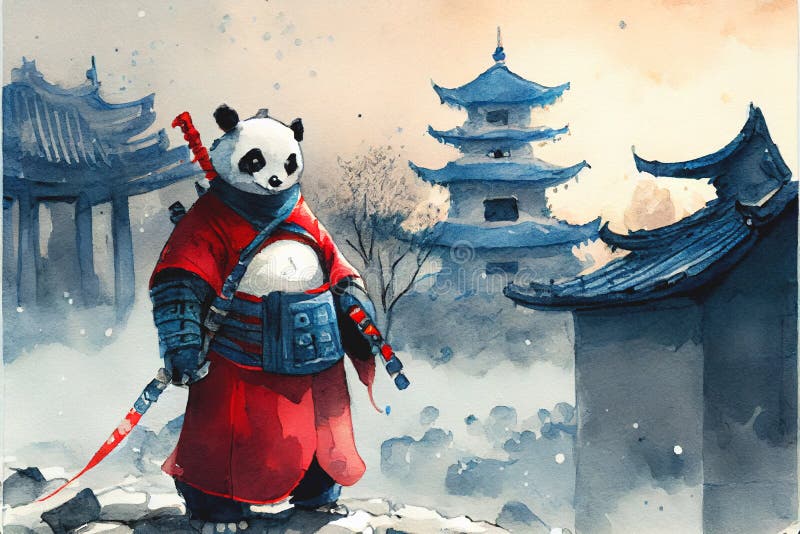 Samurai warrior with sword stock illustration. Illustration of samurai ...