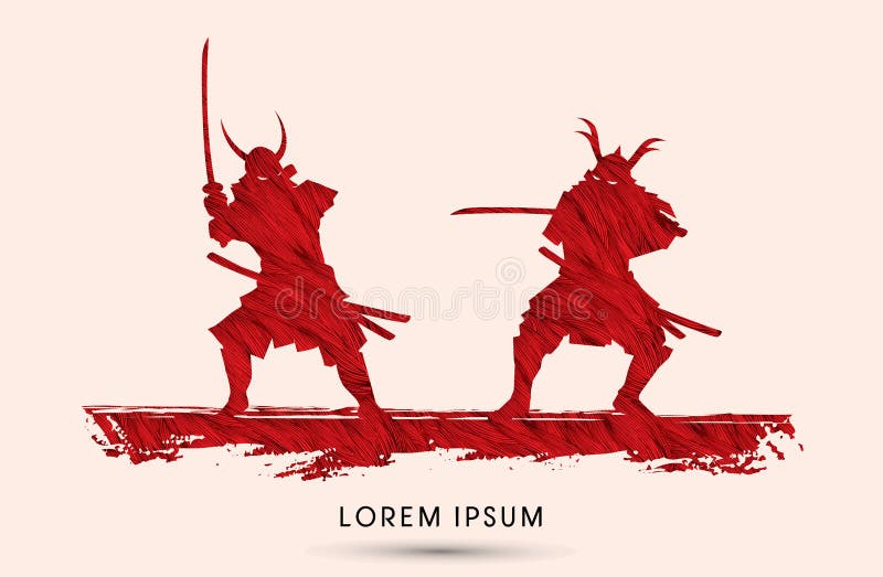 Samurai Warrior with sword stock vector. Illustration of ancient - 87482240