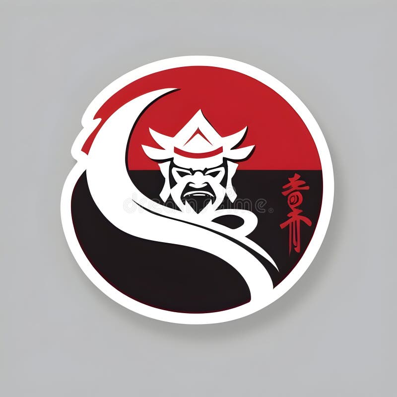Samurai Yin Yang (Sticker) stock illustration. Illustration of ...