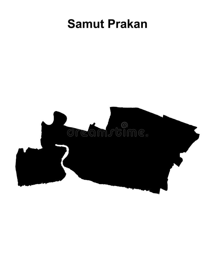 Samut Prakan outline map stock vector. Illustration of detailed - 360659999