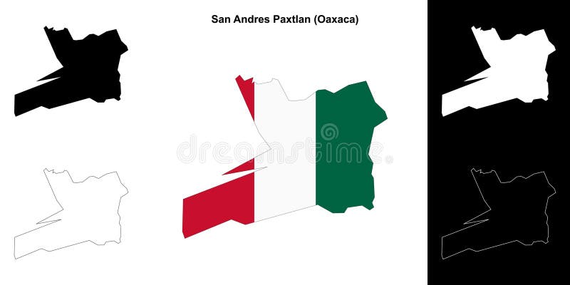 San Andres Paxtlan Outline Map Stock Vector - Illustration of outline ...