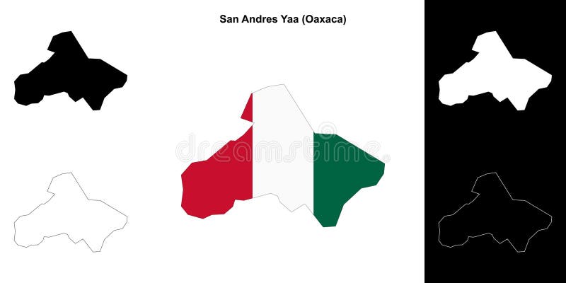 San Andres Yaa outline map stock vector. Illustration of blank - 375962383