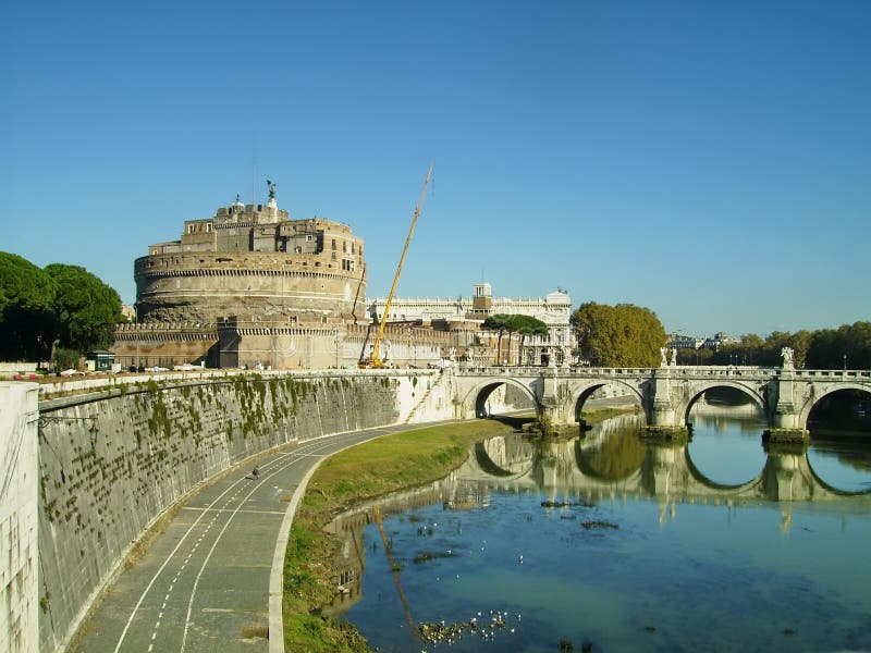 San Angelo bridge in Roma stock photo. Image of city - 10576808