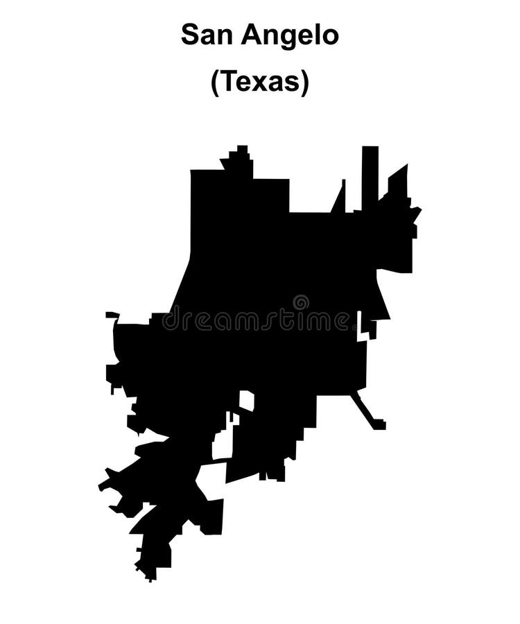 San Angelo outline map stock vector. Illustration of vector - 357649144