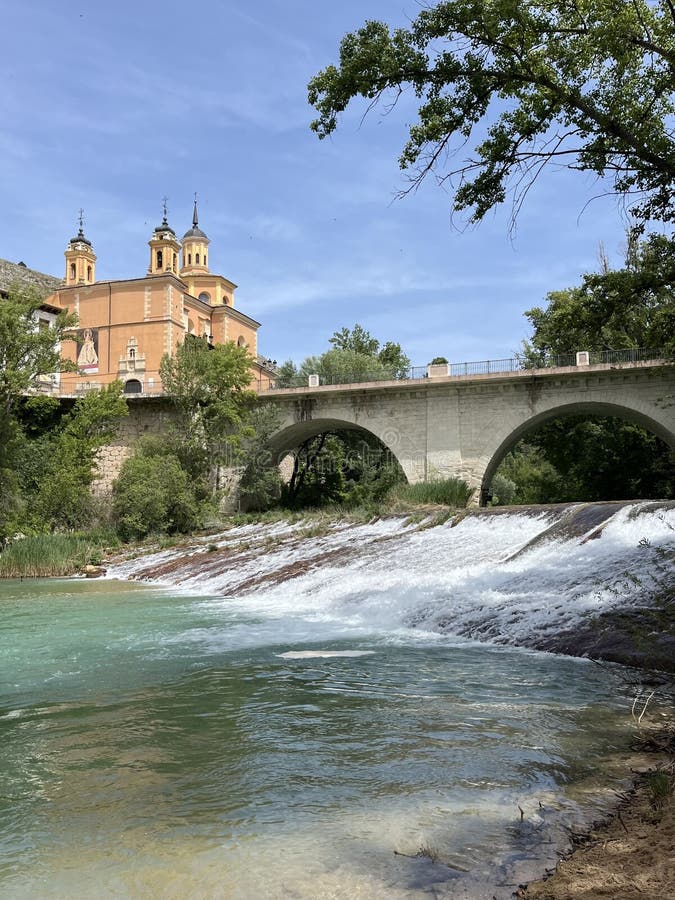 The San Anton Bridge Over a Small Waterfall of the Jucar River on a ...