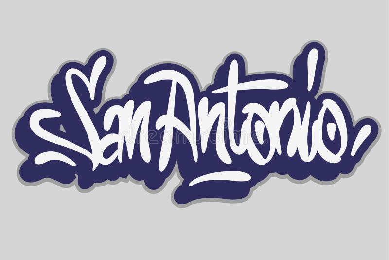 San Antonio Lettering In Tattoo Style Stock Vector - Illustration of ...